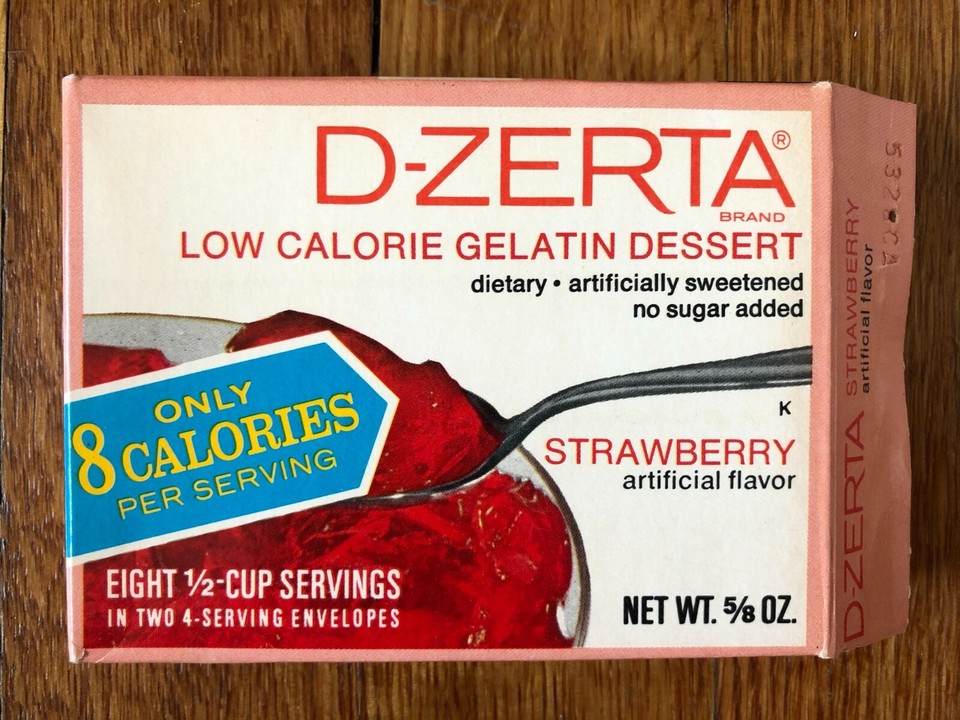 Jello D-ZERTA Strawberry Gelatin Featherweight Raspberry Gelatin ...