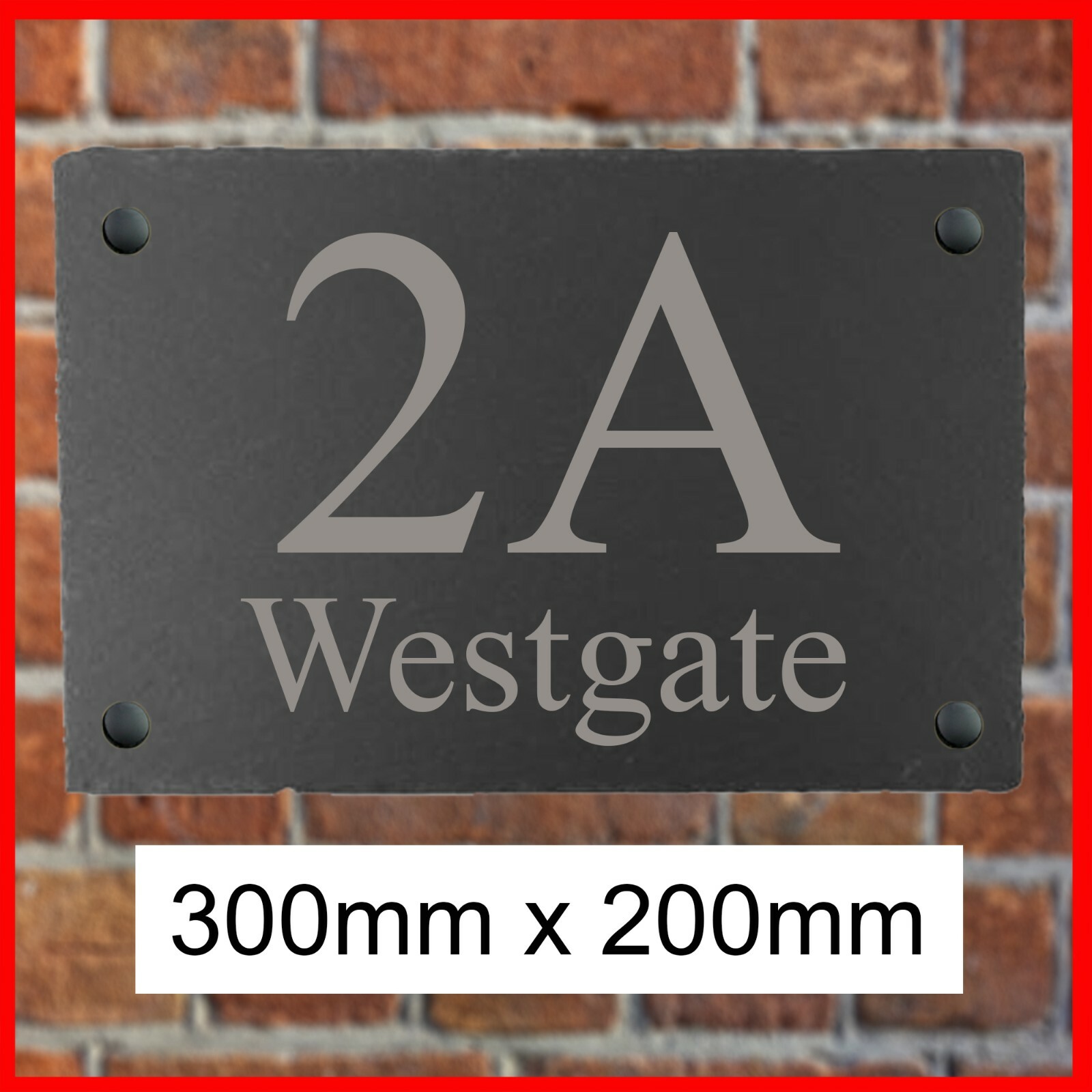 Rustic Natural Slate House Door Plaque Number Gate Sign Personalised ...