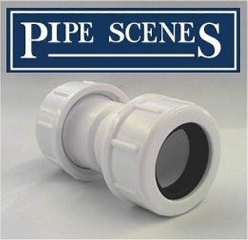 2 x McALPINE Universal Overflow Pipe Connector Coupling fits 19-23mm 3/ ...