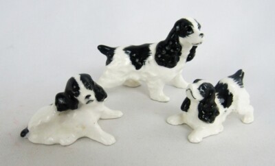 Vintage Mini Black & White Painted Porcelain English Toy Springer ...