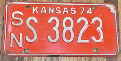 Vintage 1975 Kansas Shawnee County License Plate Tag 3823 | eBay
