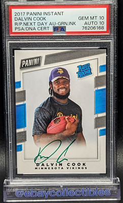 Dalvin Cook 2017 Panini Instant RC Premiere Next Day Green #3/5 PSA 10 ...