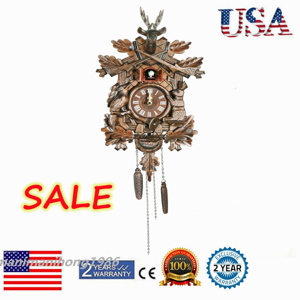 Vintage Clock German Black Forest Wooden Hunter Cuckoo Clock | eBay