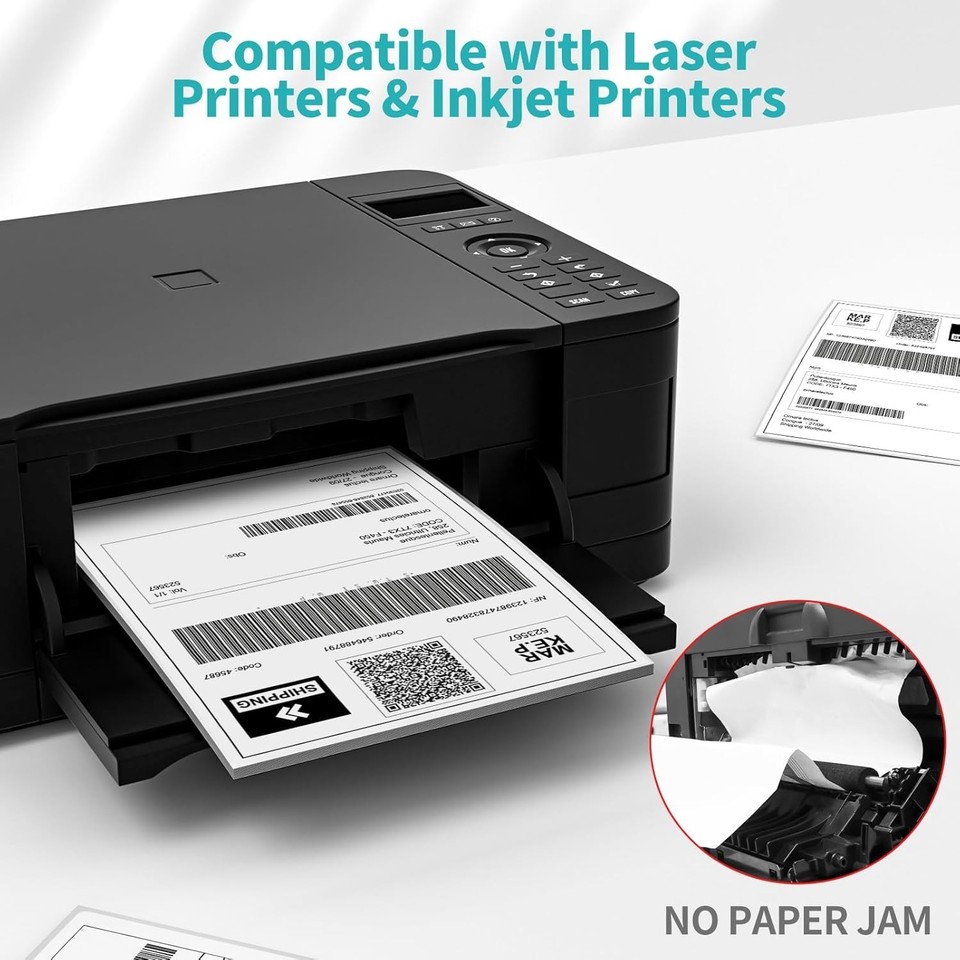 Full Sheet Sticker Paper for Laser & Ink Jet Printers 8.5" x 11 ...