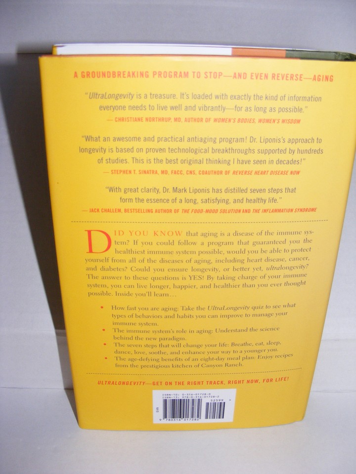 Ultra-longevity The Seven-Step Program for a Younger Healthier You Mark Liponis 9780316017282| eBay