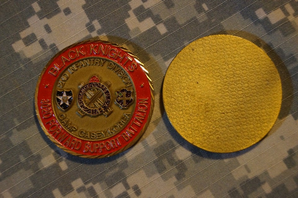 Challenge Coin US Army B Co 302d Forward Support Bn Black Knights 2ID ...