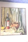 KENNETH M RHODES signed PAINTING MERLOT WINE TEA POT APPLE LEMON 22 ...