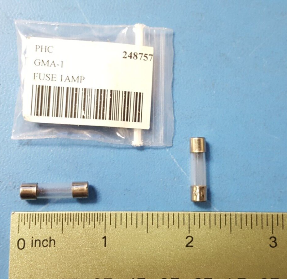 Bussmann Gma-1a 1 Amp Glass Fast Acting Cartridge Fuse 250v UL Listed 5 ...