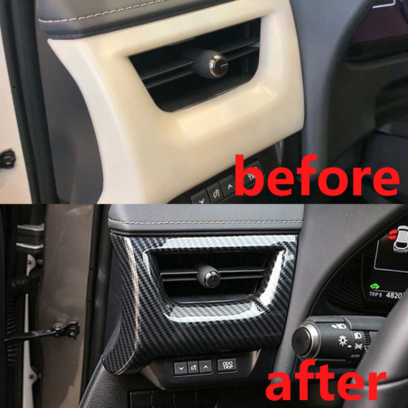 For 2019-2022 Lexus UX 200 250h Carbon Fiber Front Air Vent Frame Cover ...