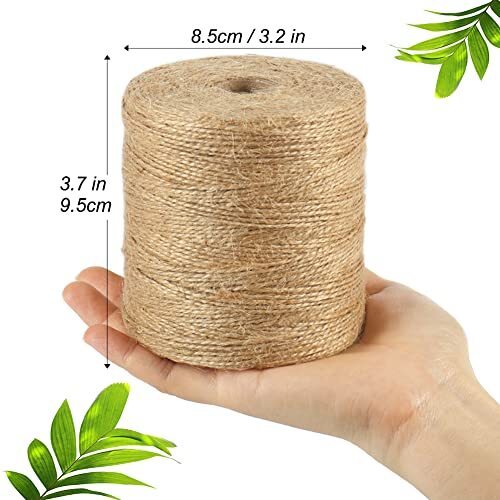 1500 Feet Natural Jute Twine, 1mm Thin Brown Twine String for 1MM x ...