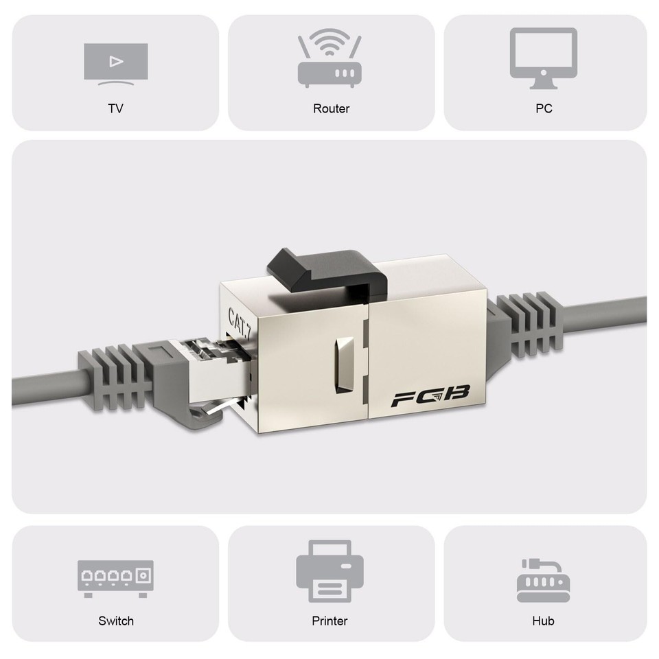 10Gbps Cat7 Keystone Module RJ45 Shielded Keystone Female Network Br ...