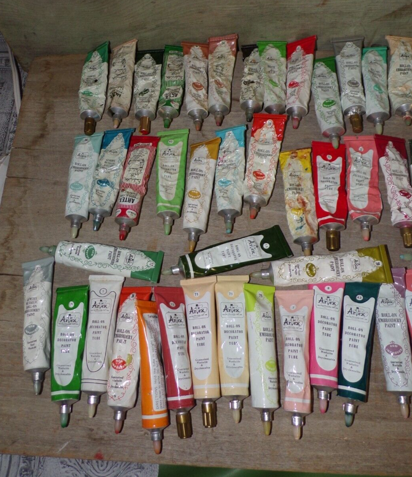 Artex Minuet Craftint Vogart Tri Chem Roll-On Embroidery Paint Vtg Lot ...