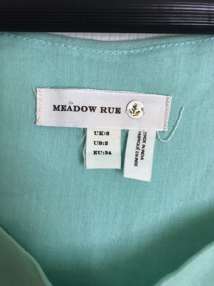 Anthropologie Meadow Rue Bottlegreen Mint Dress Sz 2 | eBay