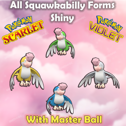 Shiny All Squawkabilly Forms Set 6iv Battle Ready | Pokemon Scarlet and ...