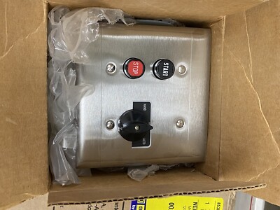 Square D 9001-BF314 2g SS plate with start-stop PB and HOA switch 2/LOT ...