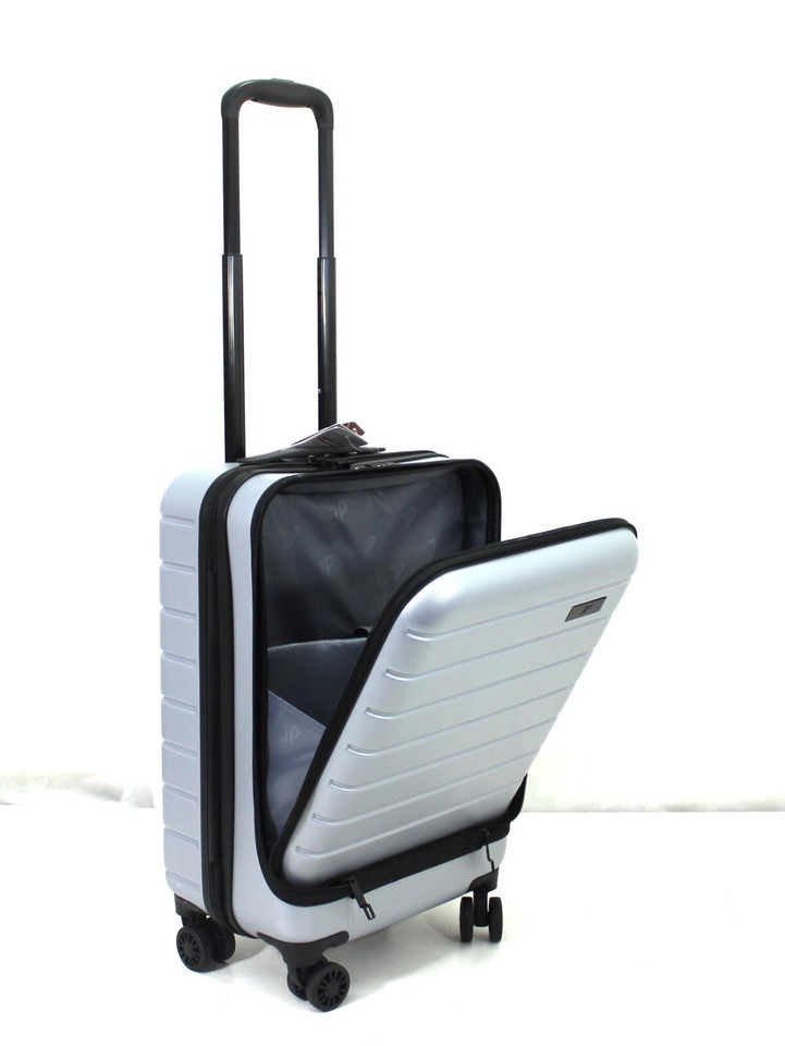 55cm Cabin Suitcase with Front Laptop Compartment Hand Luggage Trolley ...