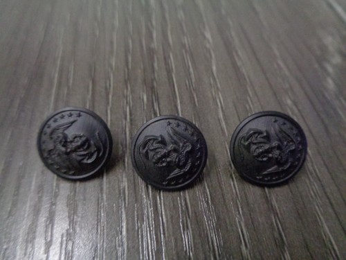 US Marine Corps BUTTONS 3 USMC Eagle Globe Anchor Emblem BLACK/ BRONZE ...