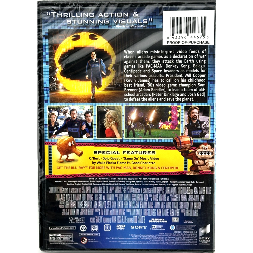 PIXELS (2015) DVD Sandler James Monaghan - NIW Unopened 43396446755| eBay