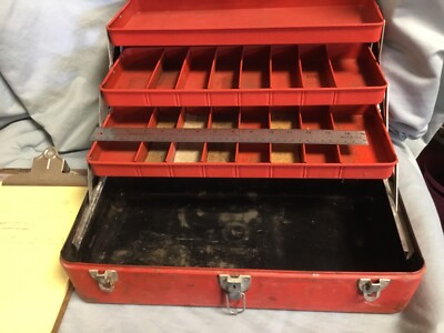 Antique vintage metal fishing tackle box | eBay