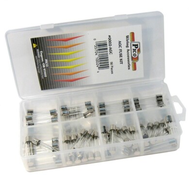 AGC Glass Type Fuse Inline 56PC Kit w/Case by Pico 0002-AGC RV, Auto ...