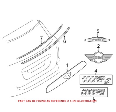 Genuine OEM Deck Lid Handle Gloss Black for Mini 51137362120 | eBay