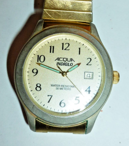 Acqua Indiglo Mens Water Resistant Stainless Wrist Watch Quartz | eBay