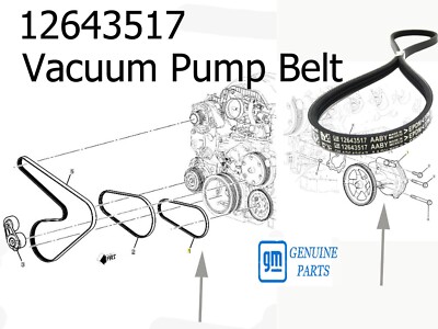 12643517 Vacuum Pump Belt 2015-20 Escalade Suburban Tahoe Yukon Sierra ...