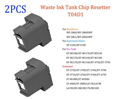 2x T04D1 Maintenance Box COMPATIBLE WITH Epson ET3850 ET4750 ET4850 ...