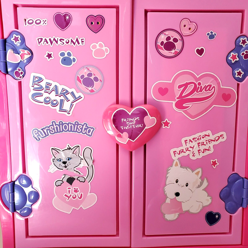Build A Bear Closet Wardrobe Case Pink Beararmoire Armoire Complete ...