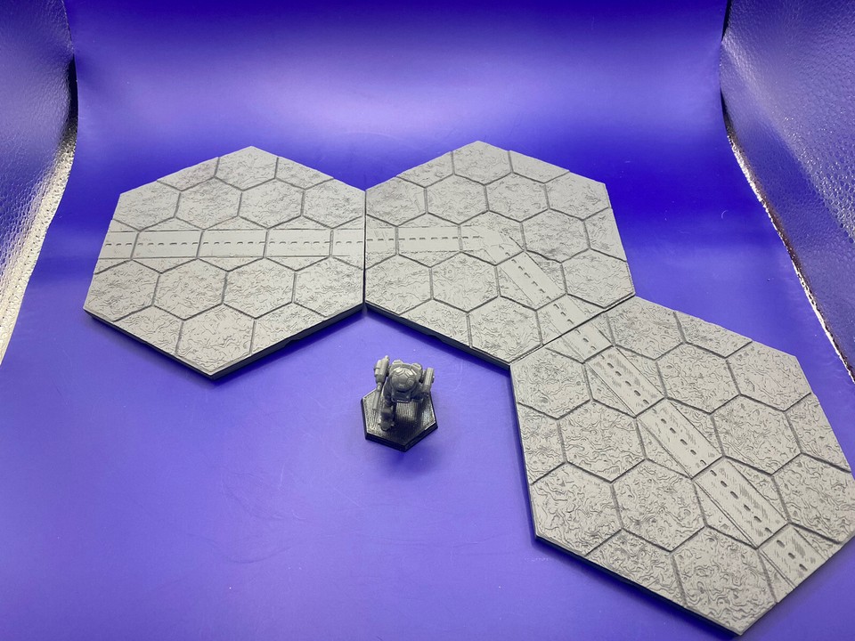 Battletech Compatible - Badlands 3D Terrain Hex Map - 25 tiles x 23 ...