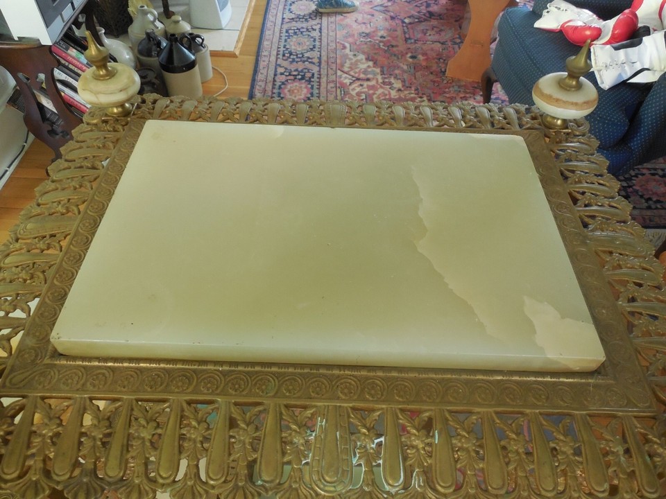 ANTIQUE VICTORIAN BRASS AND MARBLE/ONYX DISPLAY STAND w/ MIRRORS | eBay