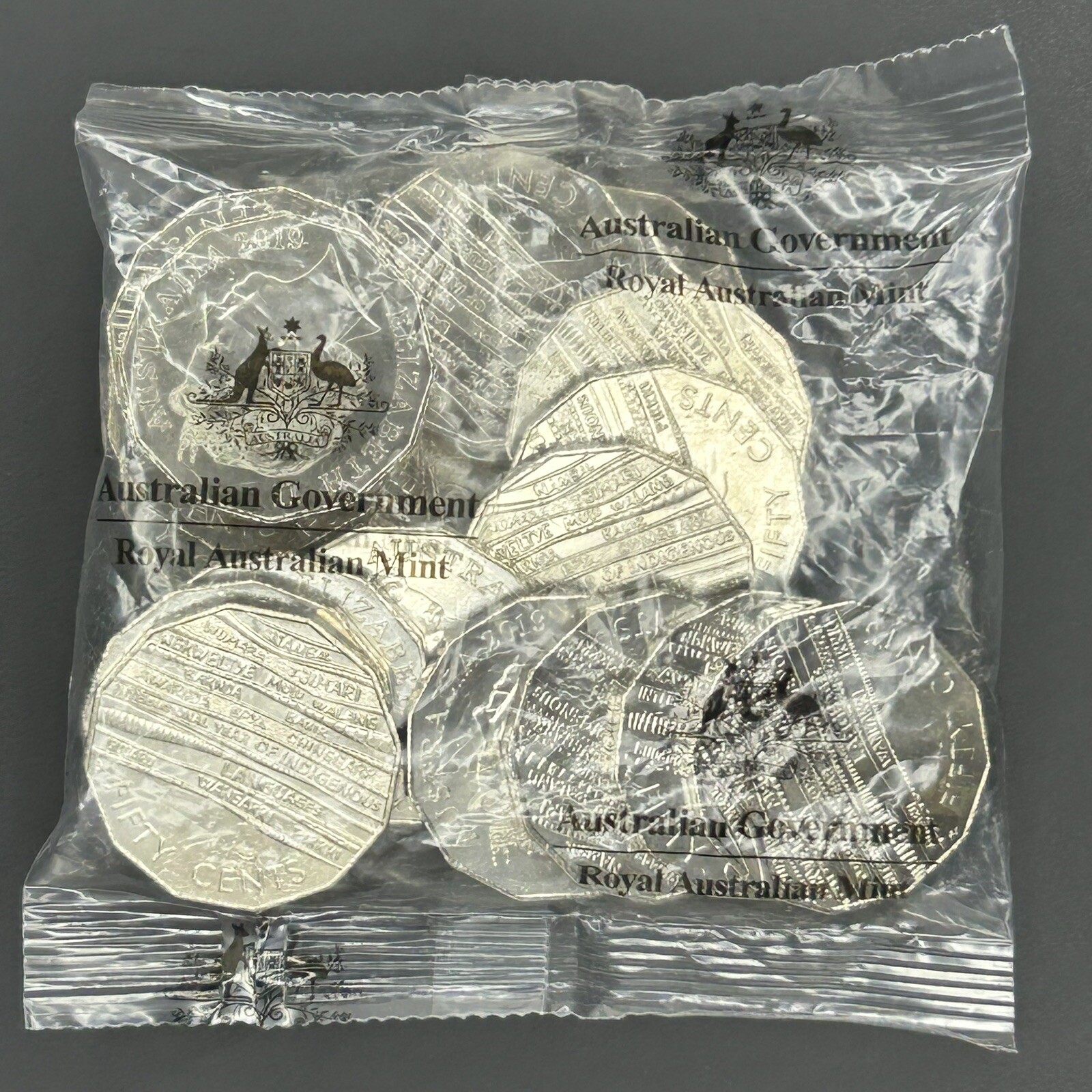 2019 AUSTRALIAN 50 cent Indigenous Languages Coin UNC RAM mint bag (20 ...