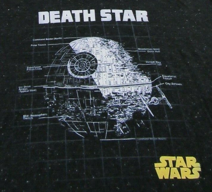 STAR WARS DEATH STAR Diagram Retro Style Fifth Sun SS… - Gem
