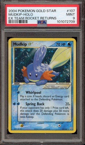 Pokemon Mudkip Gold Star EX Team Rocket Returns Ultra Rare Holo #107 ...