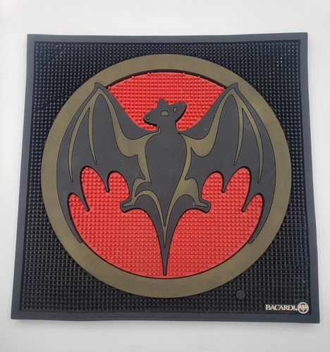Bacardi Rum Bar Mat - Rubber 17" x 17" Heavy, With Bacardi Bat | eBay