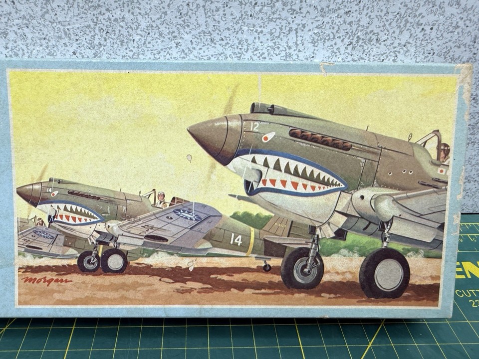 Vtg. 1968 Monogram P-40B Tiger Shark "China Doll" 1/48 Model Plane Kit ...