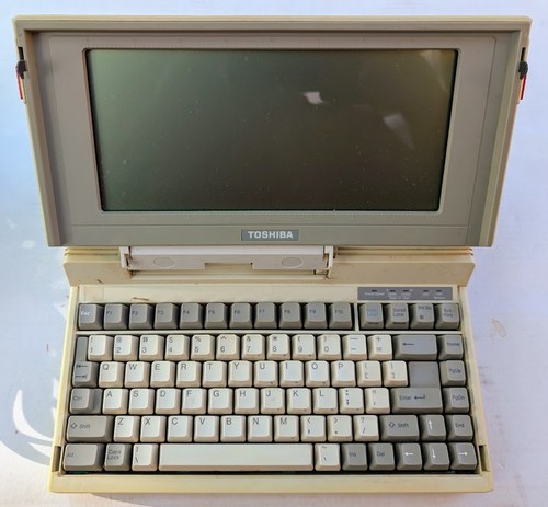 Vintage Toshiba T1100 Plus Laptop 640KB RAM Dual 3.5 Floppy with Case ...