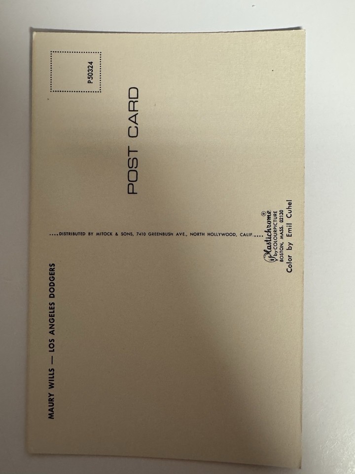 Dodgers Maury Wills postcard | eBay