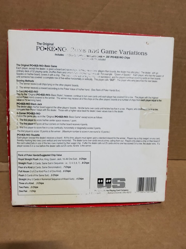 Bicycle Original POKENO PO-KE-NO 12 Jumbo Index GameCards 200 Chips Complete 73854001004| eBay