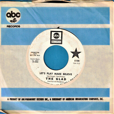 GLAD LETS PLAY & MAKE BELIEVE GROUP ROCK PRE POCO PROMO 7 IN 45 RPM ...