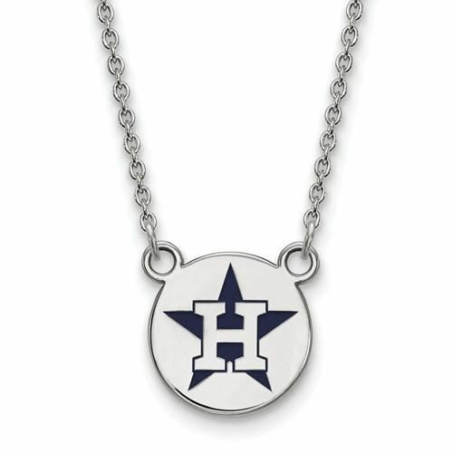 SS Houston Astros H Star Small Enameled Disc Pendant 18 in Necklace | eBay