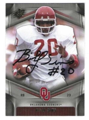 Autographed BILLY SIMS Oklahoma Sooners 2012 Upper Deck Heis,man Card ...