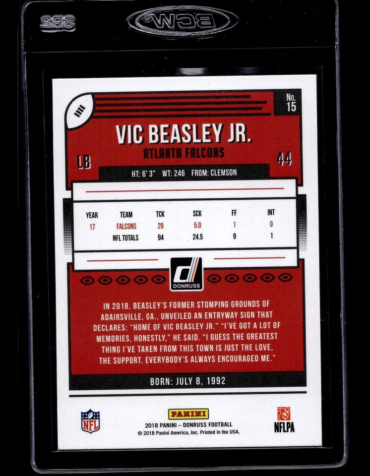 2018 Donruss #15 Vic Beasley Jr. | eBay