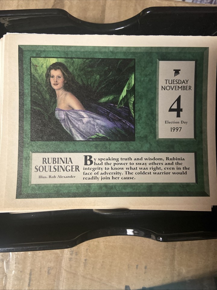 MTG 1997 Magic desk calendar page Rubinia Soulsinger November 18 ...