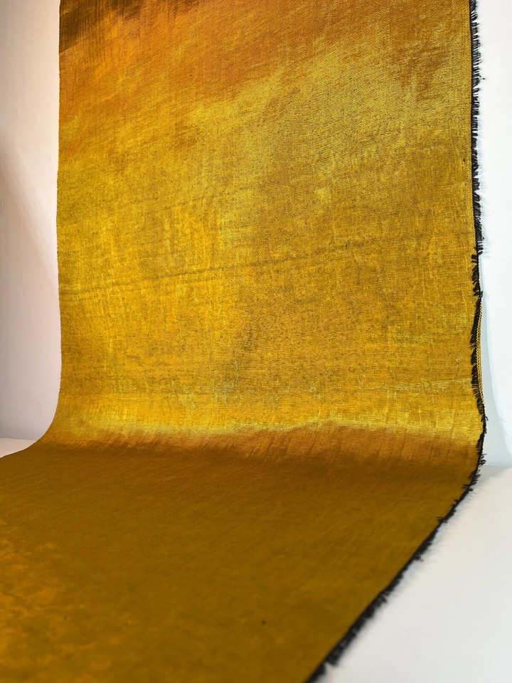 Warm Gold Silk Moire Fabric By 2 Meters, Watermark Patterned, Silk ...