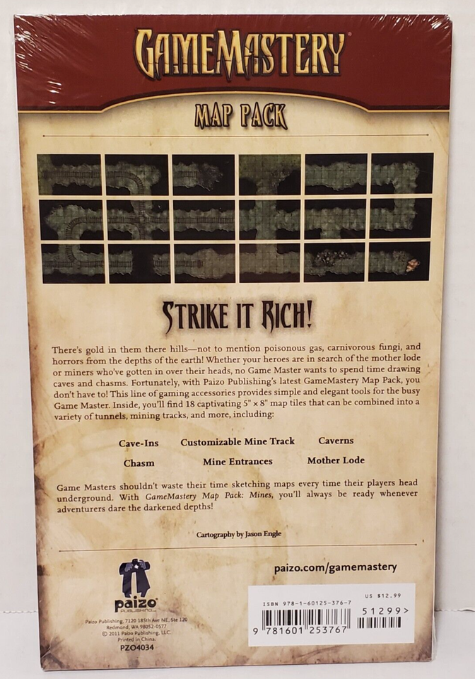 Pathfinder GameMastery Map Pack Mines PZO4034 Paizo RPG Tiles Sealed ...