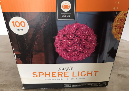 Halloween Fall Autumn Sphere Ball Purple Hanging Light Holiday Home ...