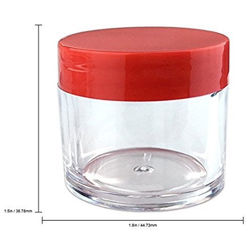 12 Pieces 30G/30ML Round Cosmetic Sample Pot Jars Container Red Lids ...