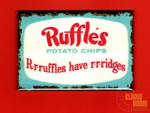 Ruffles Have Ridges vintage look sign art 2x3" fridge/locker magnet ...