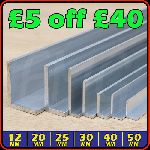 Aluminium Angle [Unequal] 12mm - 50mm (L section bracket,edging trim ...